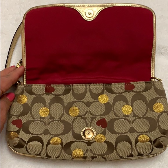 Coach | Bags | Coach Signature Logo Canvas Wrist Bag | Poshmark